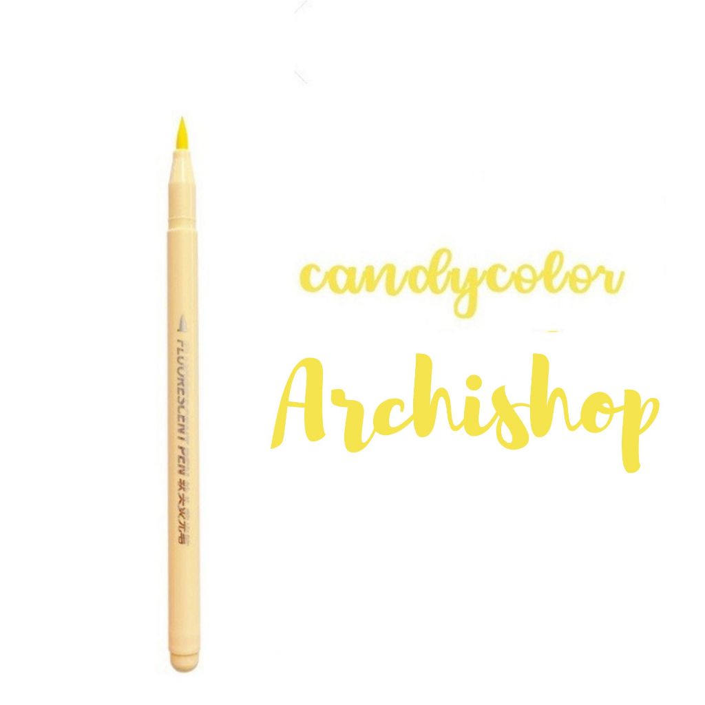 Bút dạ quang đánh dấu ngòi brush 2 viết calligraphy, 6 màu sắc Candy ...