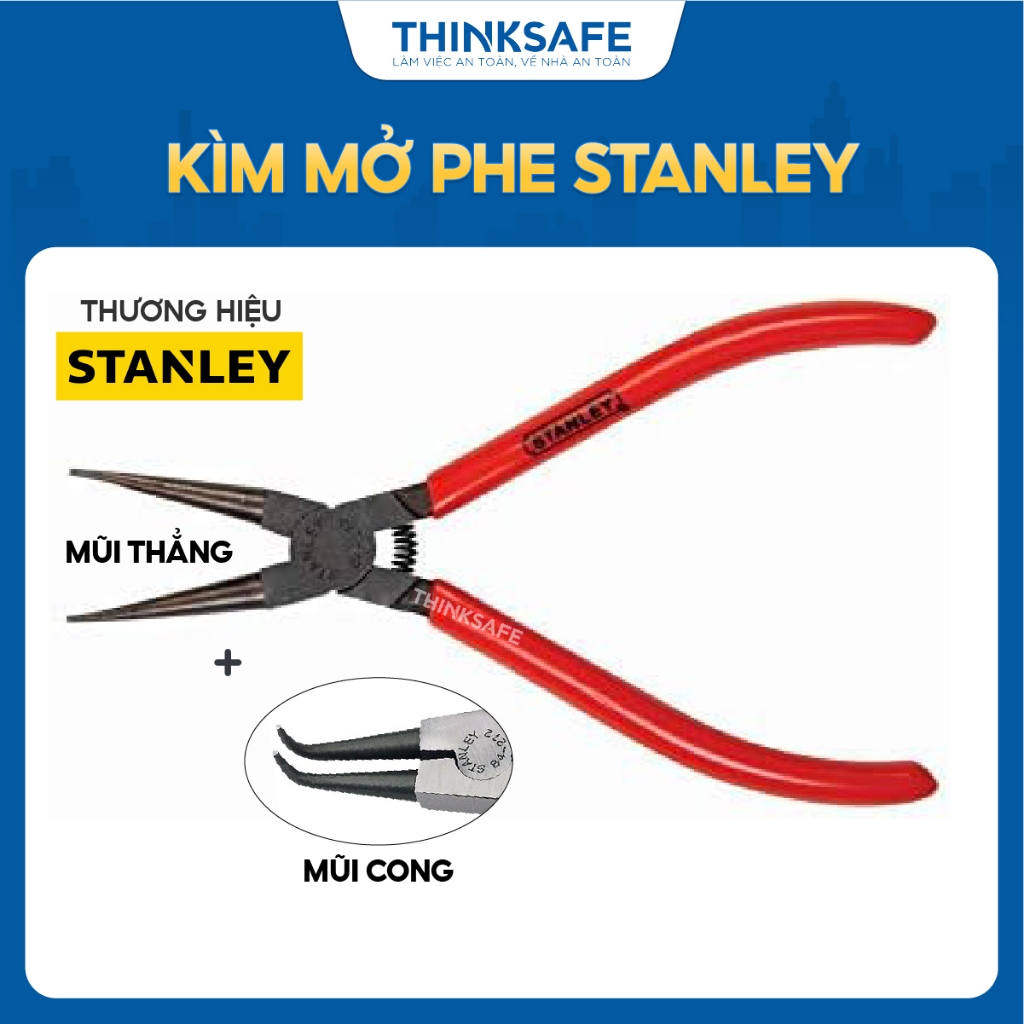 Kìm mở phe trong Stanley mũi cong và mũi thẳng, kích thước 175mm, dùng ...