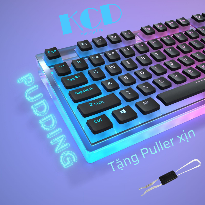 Bộ Keycap Pudding xuyên led, chất liệu PBT doubleshot nhiều màu ...