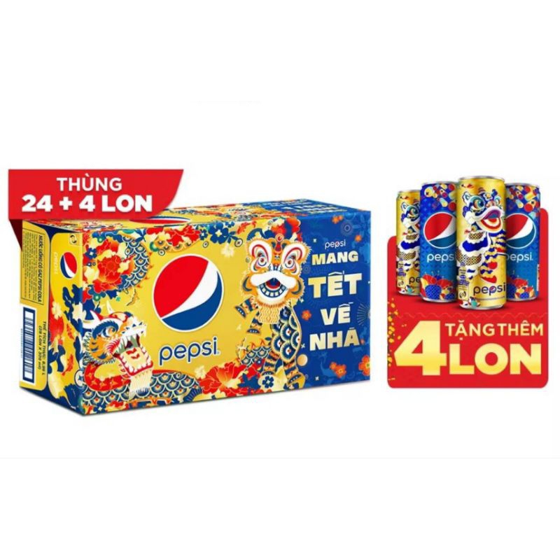 Thùng 24 Lon Nước Ngọt Có Gaz Pepsi Lon Xanh (320ml/lon) | Shopee Việt Nam