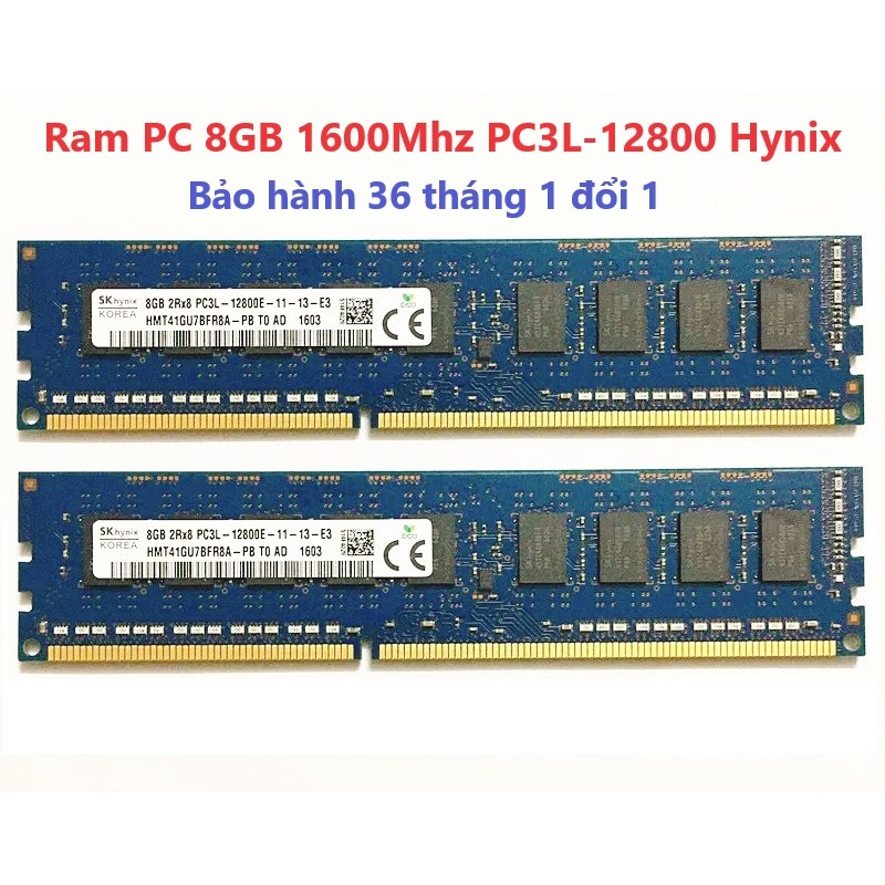 Ram PC 8GB 1600Mhz PC3L-12800 1.35V DDR3L Hynix Samsung Kingston Chính ...