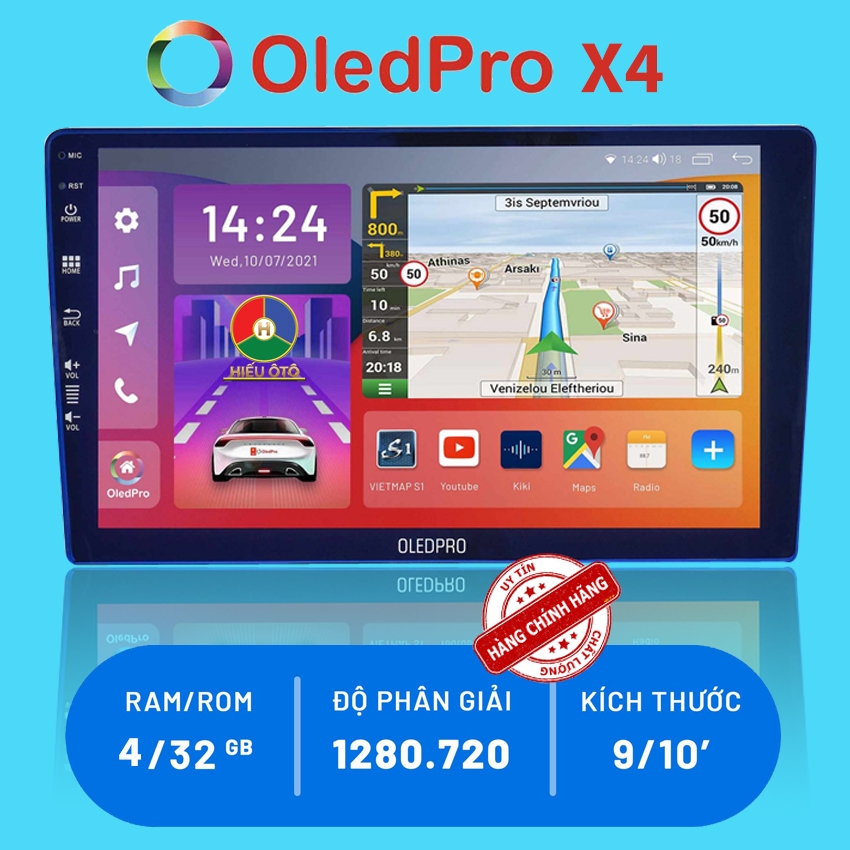 Màn hình android cho ô tô oledpro x4, đầu oled pro x4 oto 9, 10 inch ...