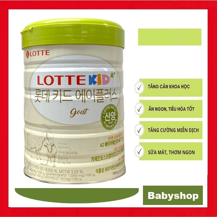 Sữa Bột Lotte Kid A+ Goat Dê hộp 760g [HSD 05/2026 | Shopee Việt Nam