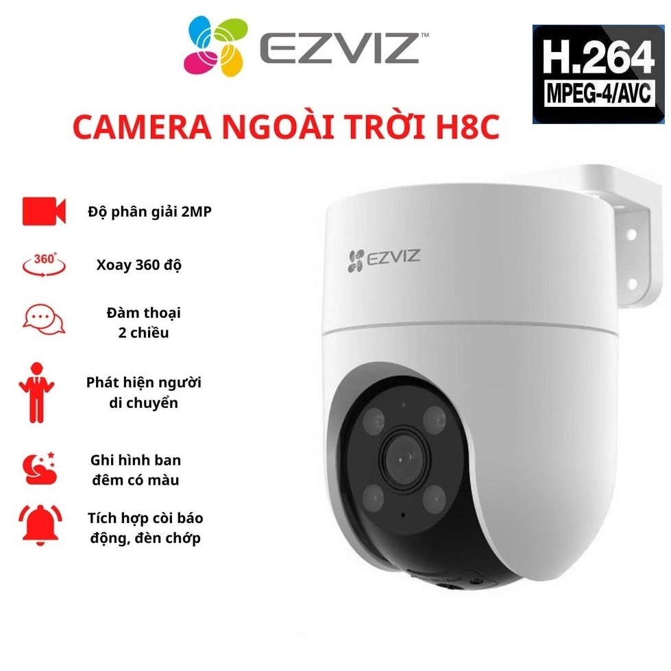 Camera WIFI Ngoài Trời Xoay 360 EZVIZ H8 PRO, H8C, 5MP 3MP 2K 3K SIÊU ...