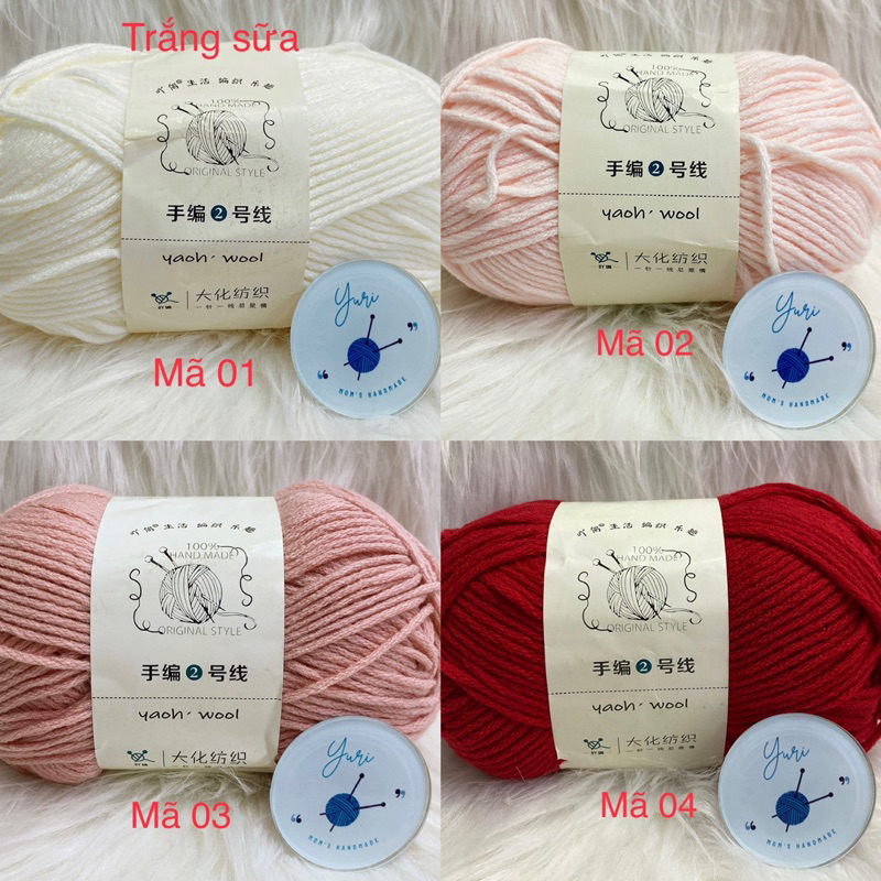 Len Yaoh Wool màu trơn, đan móc khăn, áo, nón mũ | Shopee Việt Nam
