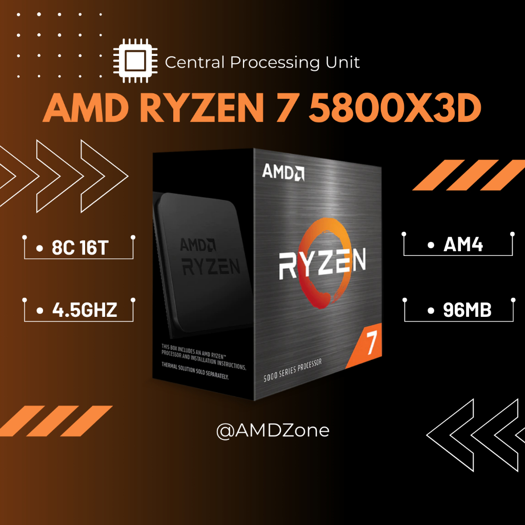CPU AMD Ryzen 7 5800X3D ( 3.4GHz Boost 4.5GHz / 8 nhân 16 luồng / 96MB / AM4) [NEW] | Shopee ...