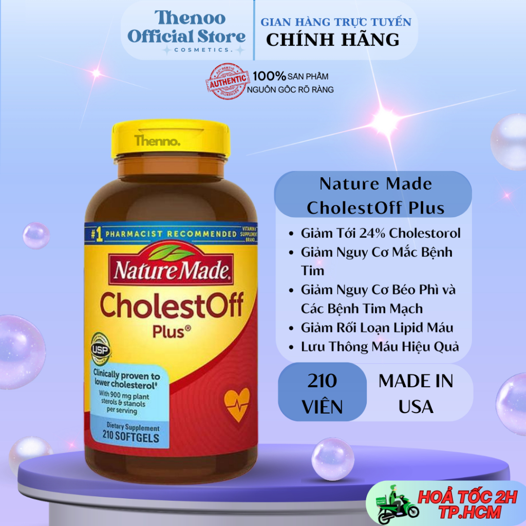 Viên Giảm Cholesterol Trong Máu Nature Made CholestOff Plus 210 viên ...