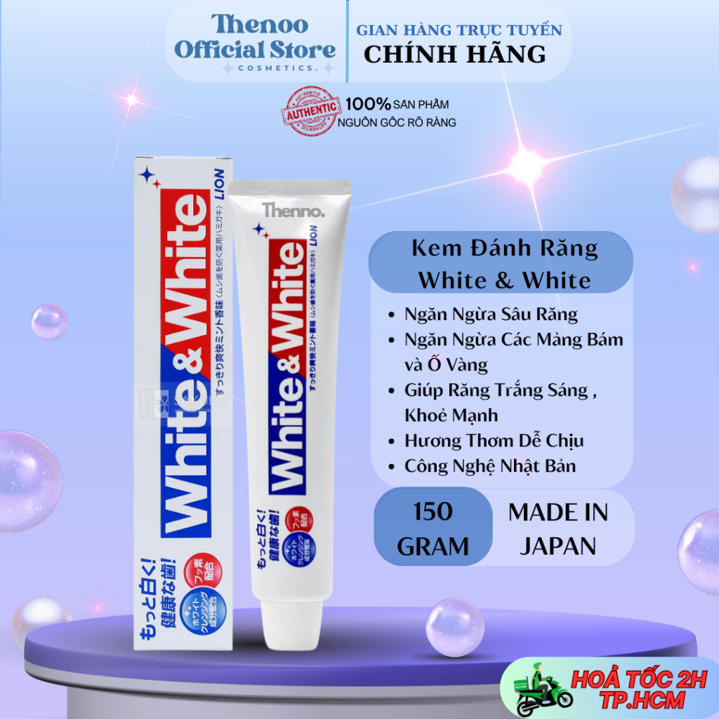 Kem Đánh Răng White & White Nhật Bản Lion 150g | Shopee Việt Nam