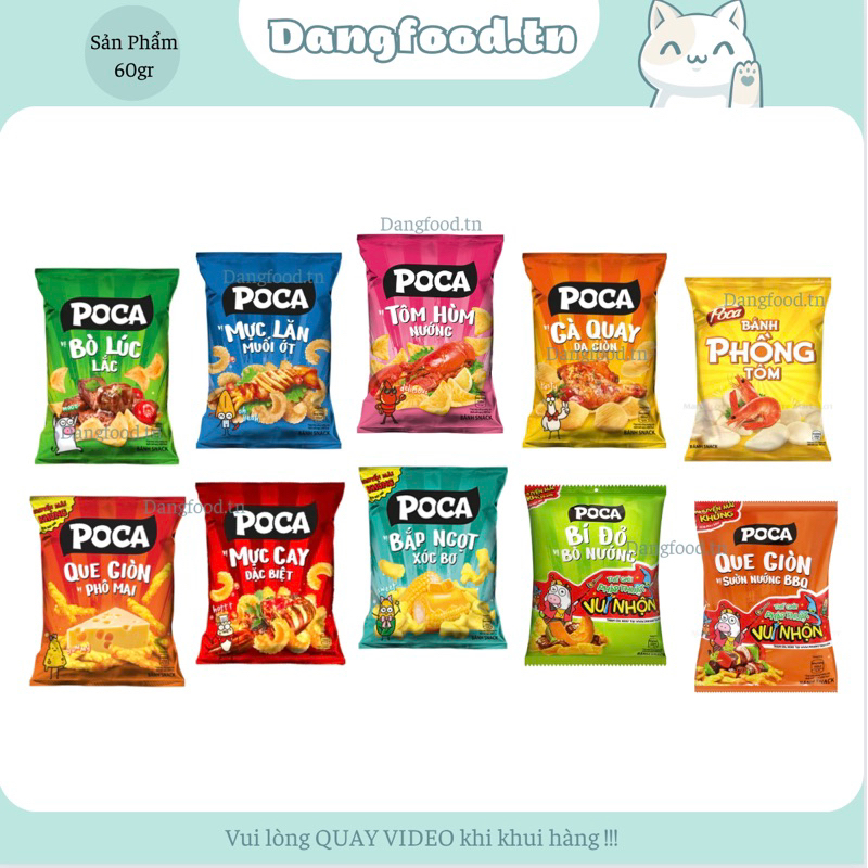 Snack Poca 60gr - Đầy Đủ Các Vị : Tôm - Bò - Mực… Cam Kết Date Tốt ...