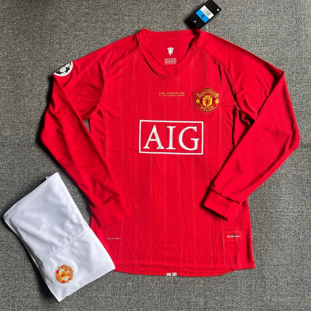 Bộ áo bóng đá MU AIG 2008 vô địch C1 dài tay mới nhất | Shopee Việt Nam