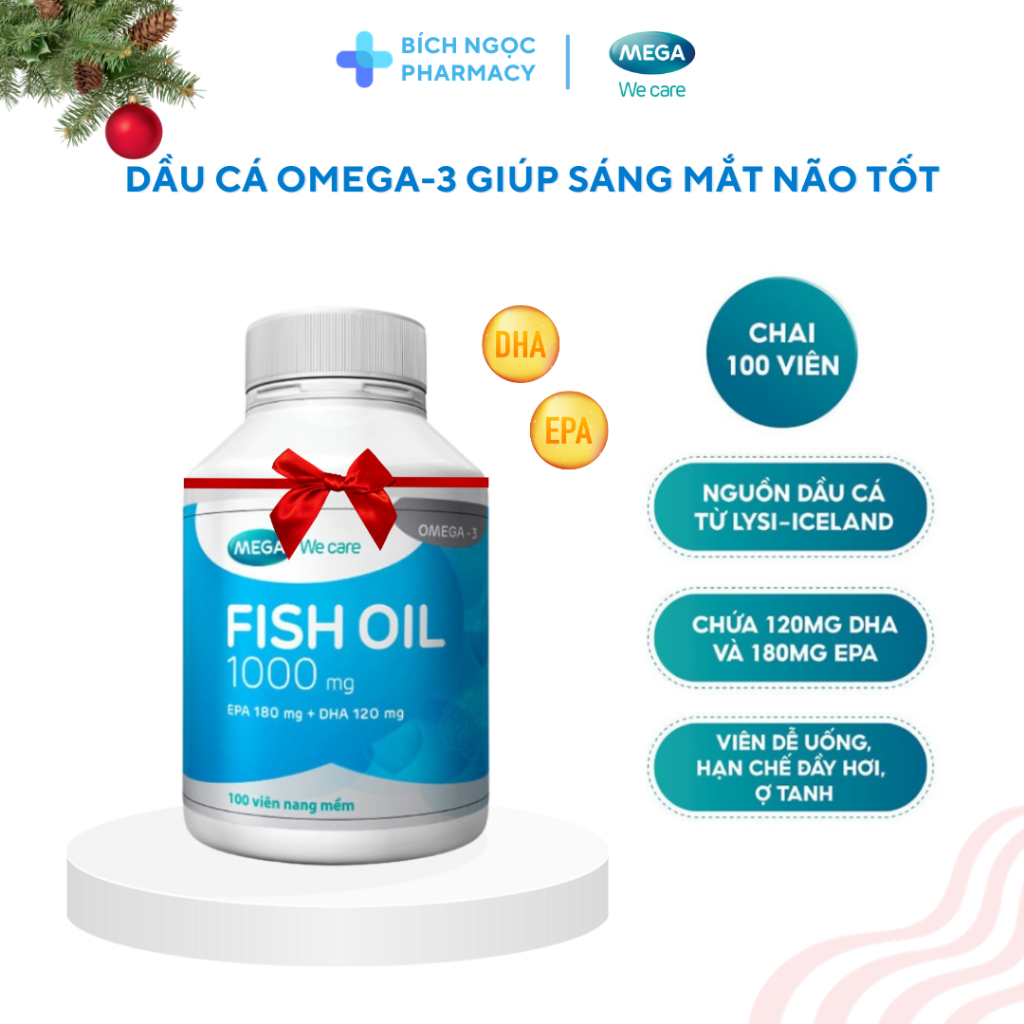 Dầu cá bổ sung Omega-3 DHA & EPA từ nguồn dầu cá Lysi-Iceland giúp mắt sáng, não tốt - FISH OIL ...