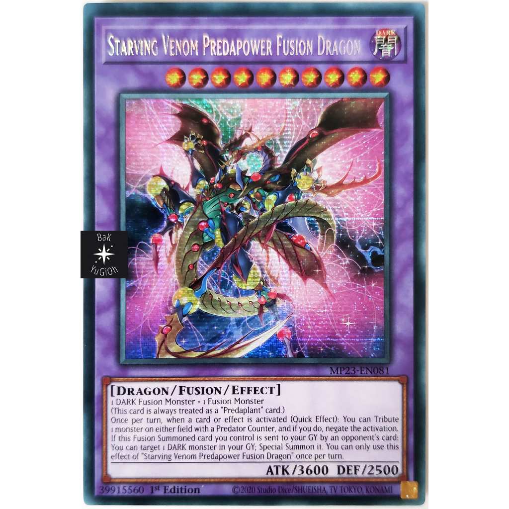 [BaK Yu-Gi-Oh!] [Thẻ Bài Chính Hãng] Starving Venom Predapower Fusion Dragon |EN| Prismatic ...