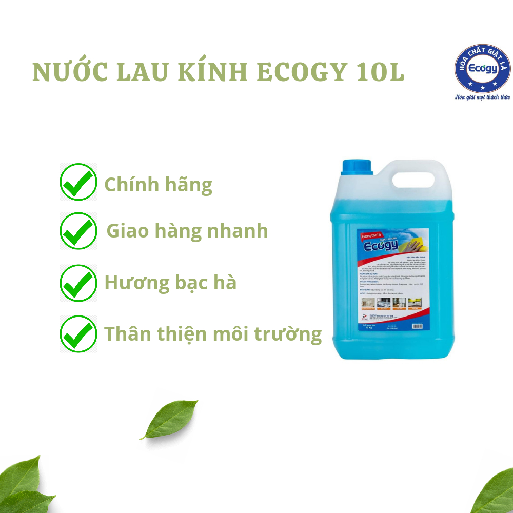 Nước lau kính Ecogy can 10L hương bạc cho nhà hàng, khách sạn ...