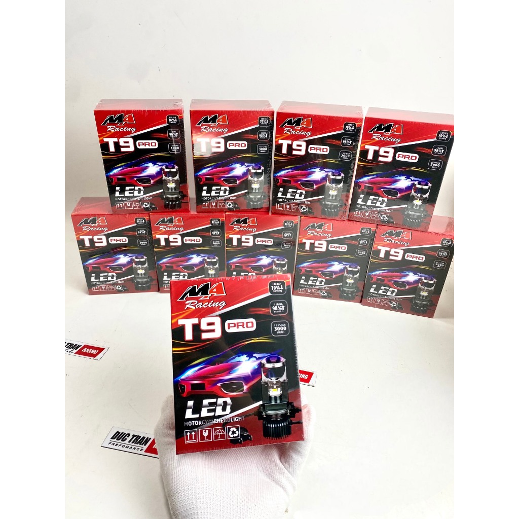 Đèn Pha LED Bi Cầu Mini T9 Pro chân H4 chính hãng MA Racing Lắp Ô tô, Xe Máy Pha Bi Cầu Chống ...