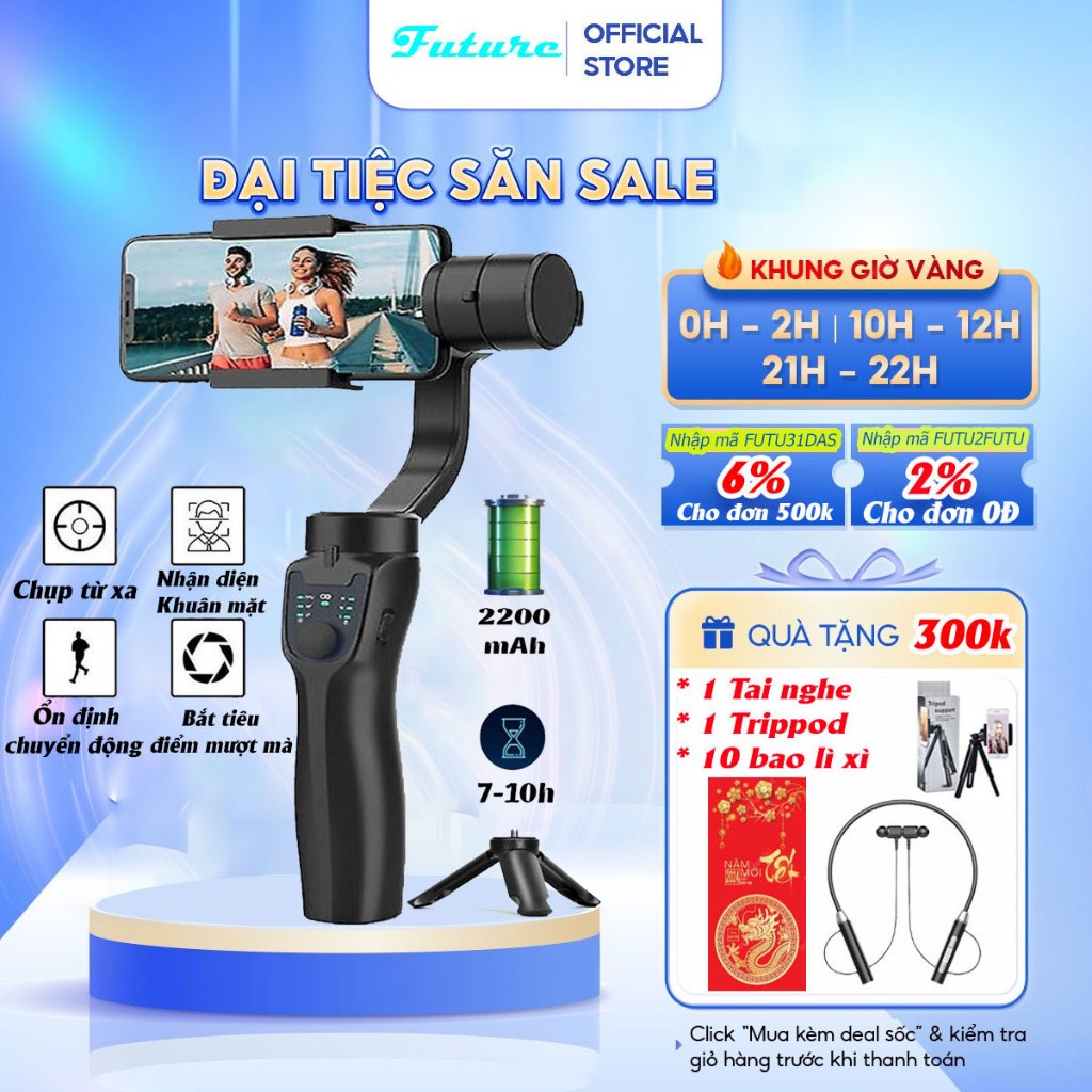 Gimbal Chống Rung Điện Thoại 3-Axis F8, Thiết Bị Chống Rung Khi Quay Phim, Chụp Ảnh, Tay Cầm ...