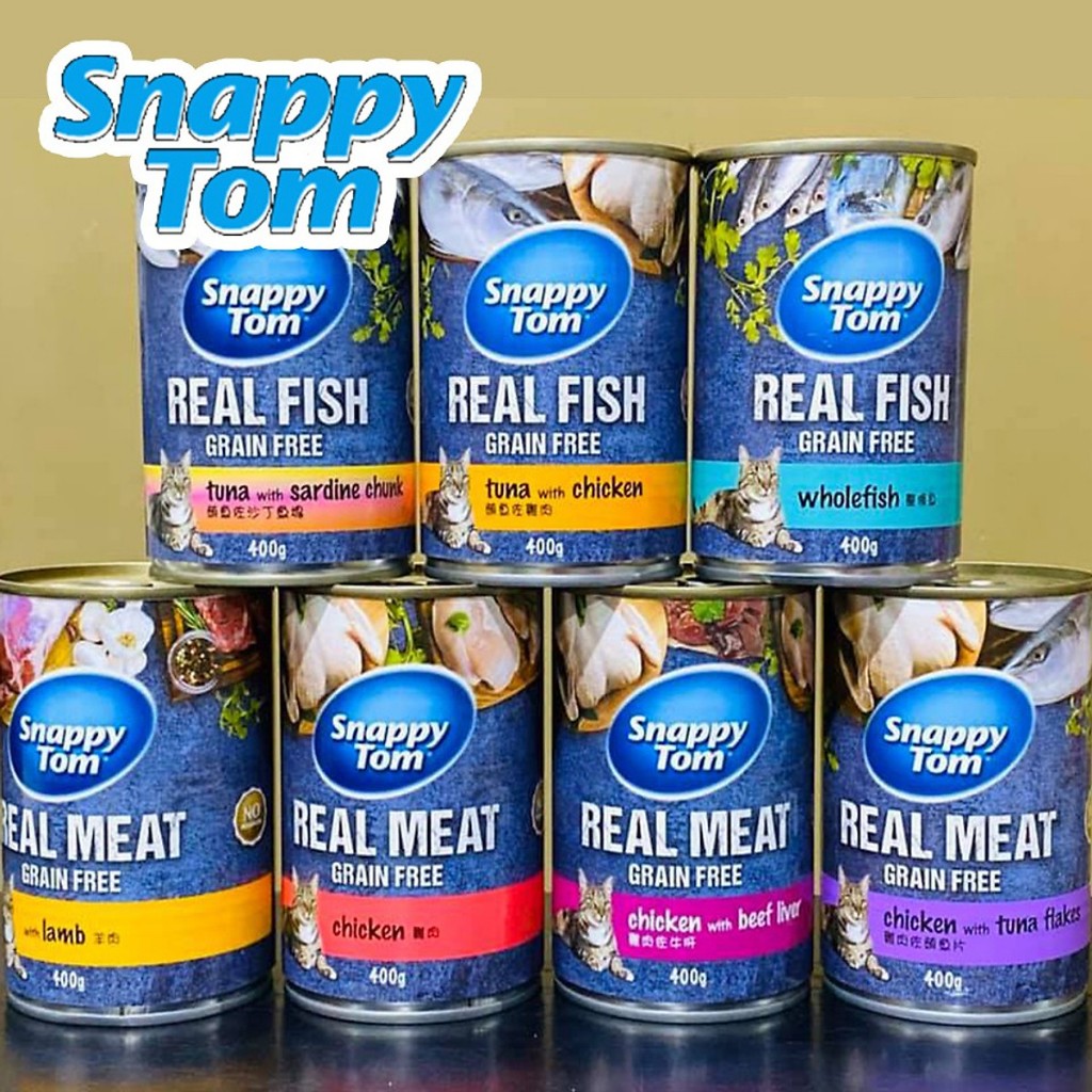 Pate SNAPPY TOM Lon 400g Real Fish & Real Meat Cho Mèo - CÁ NGUYÊN CON | Cá Trích | Thạch Cá Hồi ...