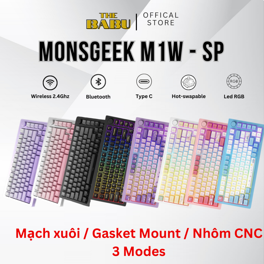 [HÀNG SẴN] Bàn Phím Cơ MonsGeek M1W - SP V3 | Nhôm CNC | Mạch xuôi | 3 ...