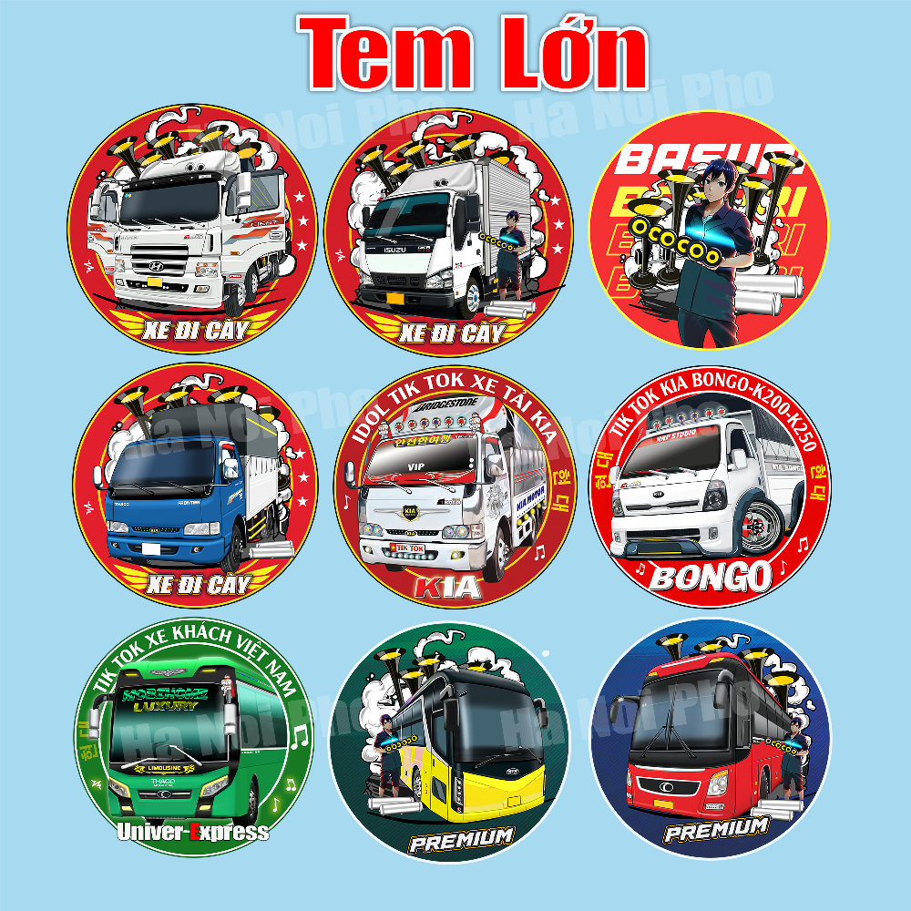 Cặp 02 Logo Dán Xe tải Hyundai HD360, QKR, Kèn hơi Basuri, K165, K250 ...