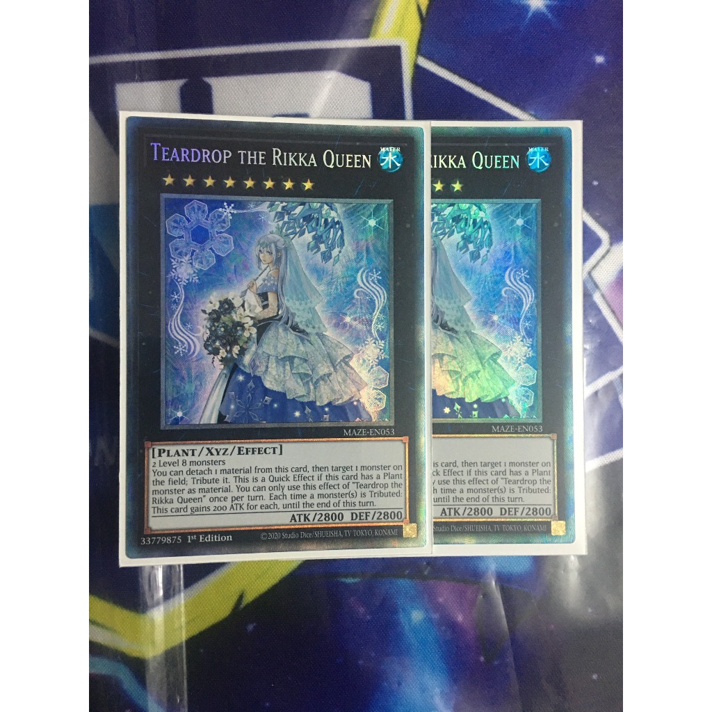 Thẻ bài Yugioh Teardrop the Rikka Queen - MAZE-EN053 - Collector's Rare 1st Edition | Shopee ...