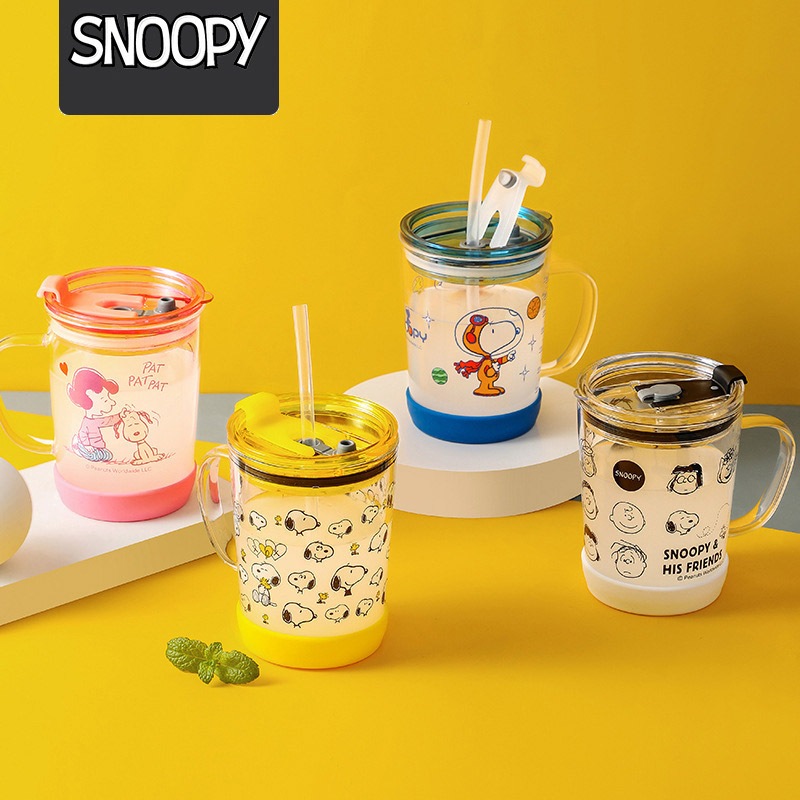 Cốc Thủy Tinh Uống Nước Ly Thủy Tinh Snoopy Uống Sữa Dung Tích 350ml Có ...