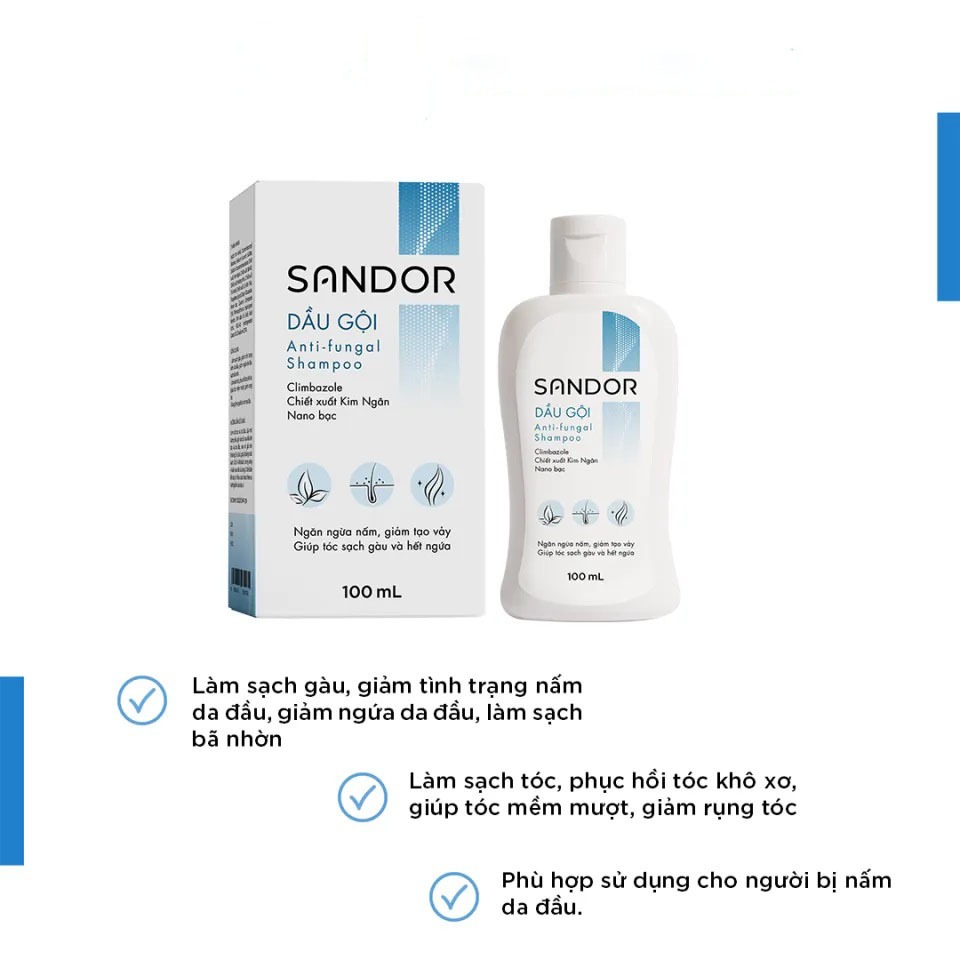 DẦU GỘI SANDOR 100ML CHỐNG GÀU, GIẢM NẤM NGỨA, LÀM SẠCH SÂU | Shopee ...