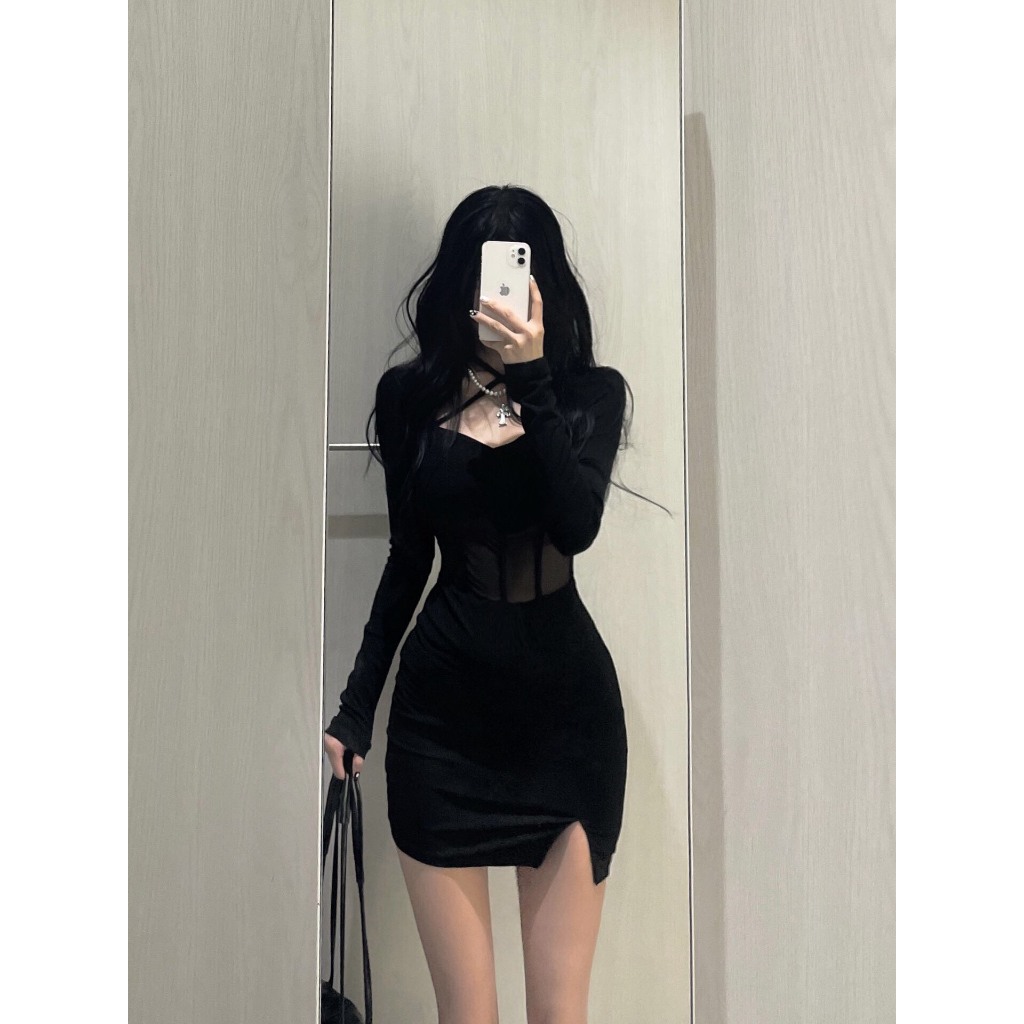 [ĐỢI 15 NGÀY]- Đầm body tay dài thun mỏng | Shopee Việt Nam