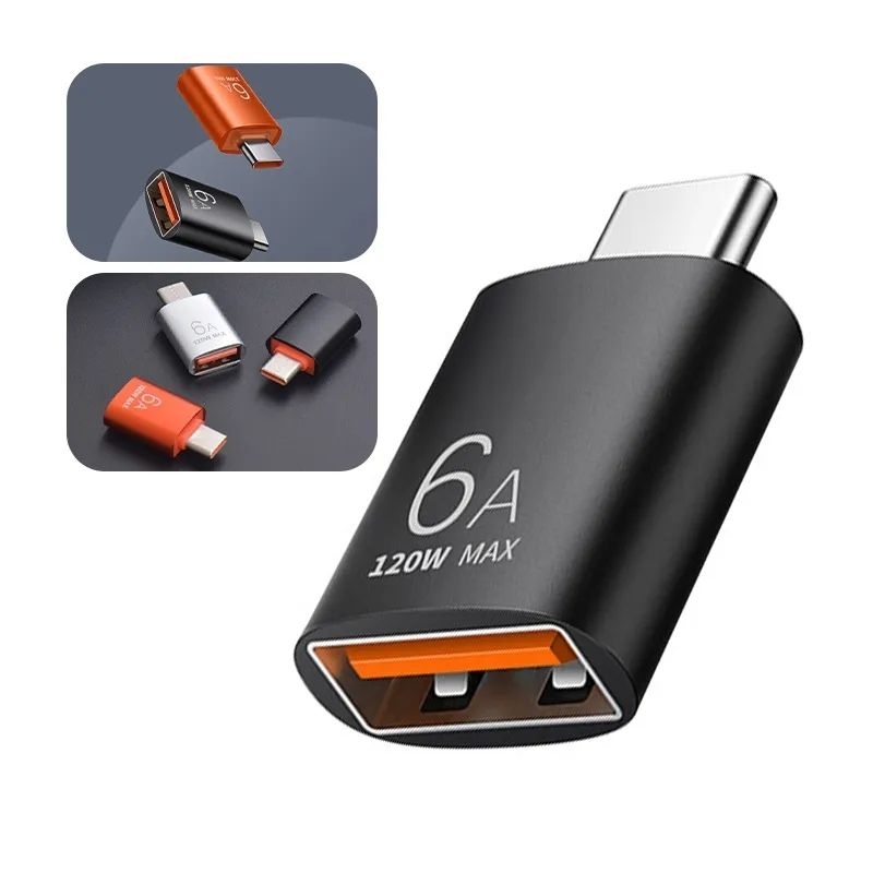 Đầu chuyển đổi USB 6A sang type C OTG tốc độ cao, nhỏ gọn, tiện lợi dùng cho điện thoại, pc, máy ...