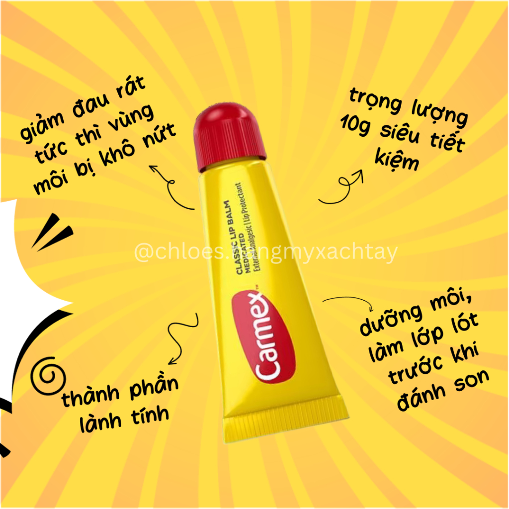 Carmex classic son dưỡng lip balm mỹ dưỡng môi cấp ẩm làm mềm môi chống nứt nẻ chống nắng SPF15 ...