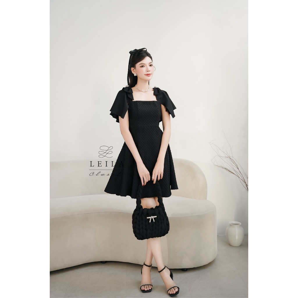 LEILA CLOSET | Đầm thiết kế Rosa tay nơ dáng xoè ngắn (không bao gồm ...