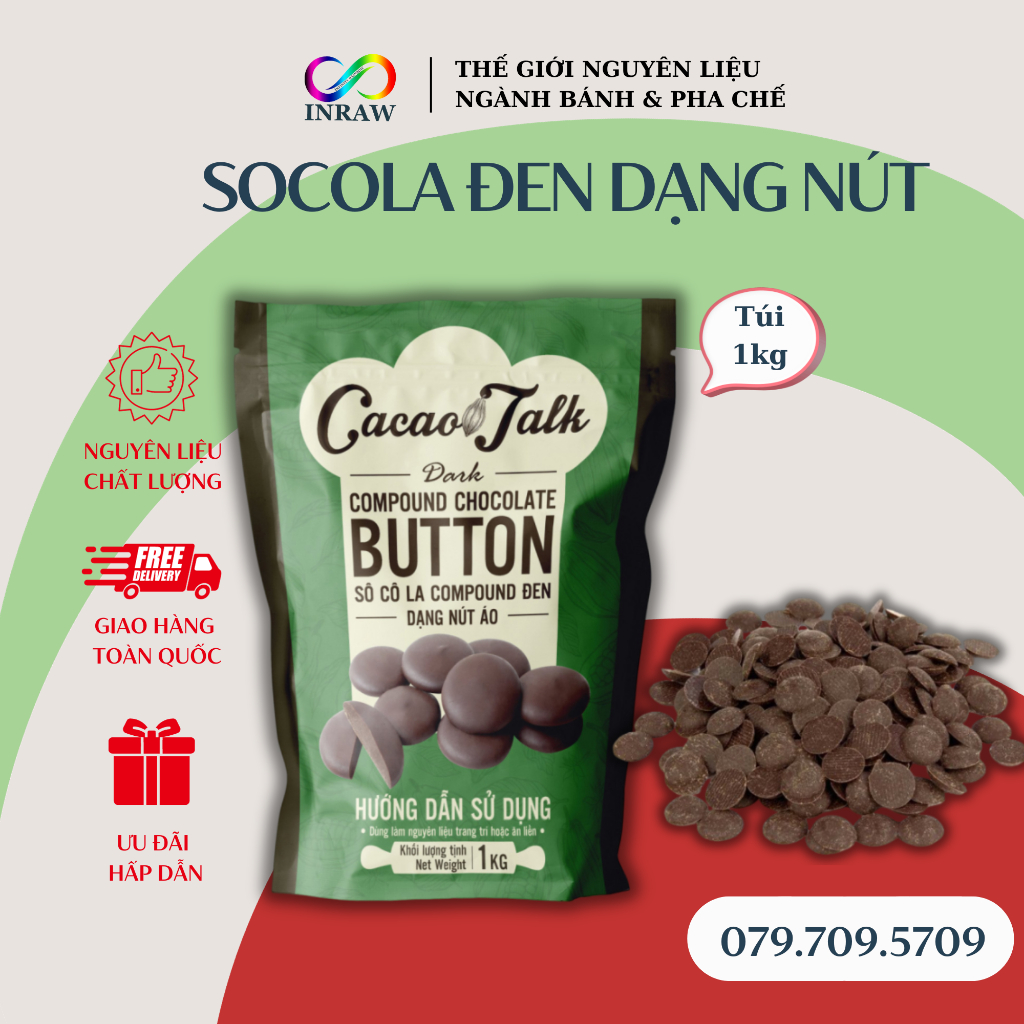 Socola Đen Compound Dạng Hạt Nút Cacao Talk (Túi 1kg) | Shopee Việt Nam