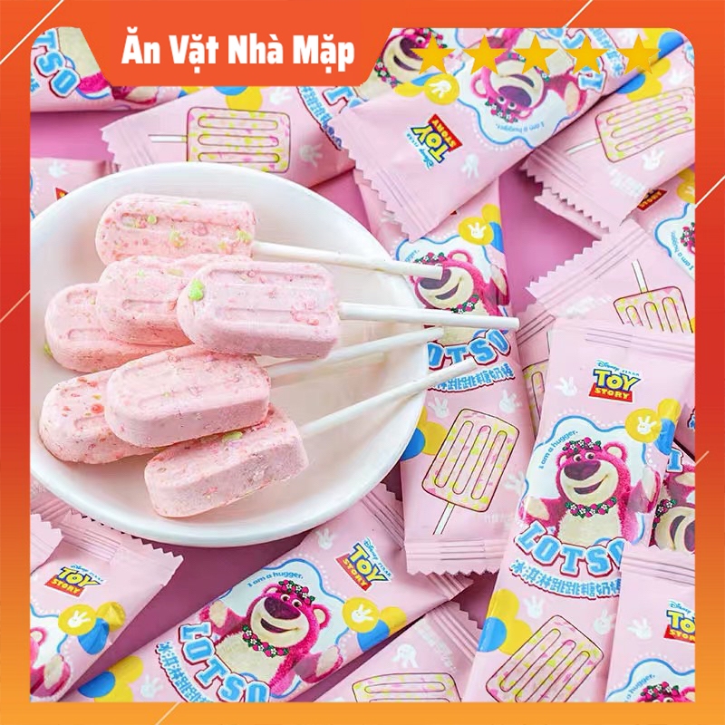Kẹo Mút Sữa Bò Gấu Dâu Lotso Mix Kẹo Nổ Vị Dâu Tây Popping Candy ...
