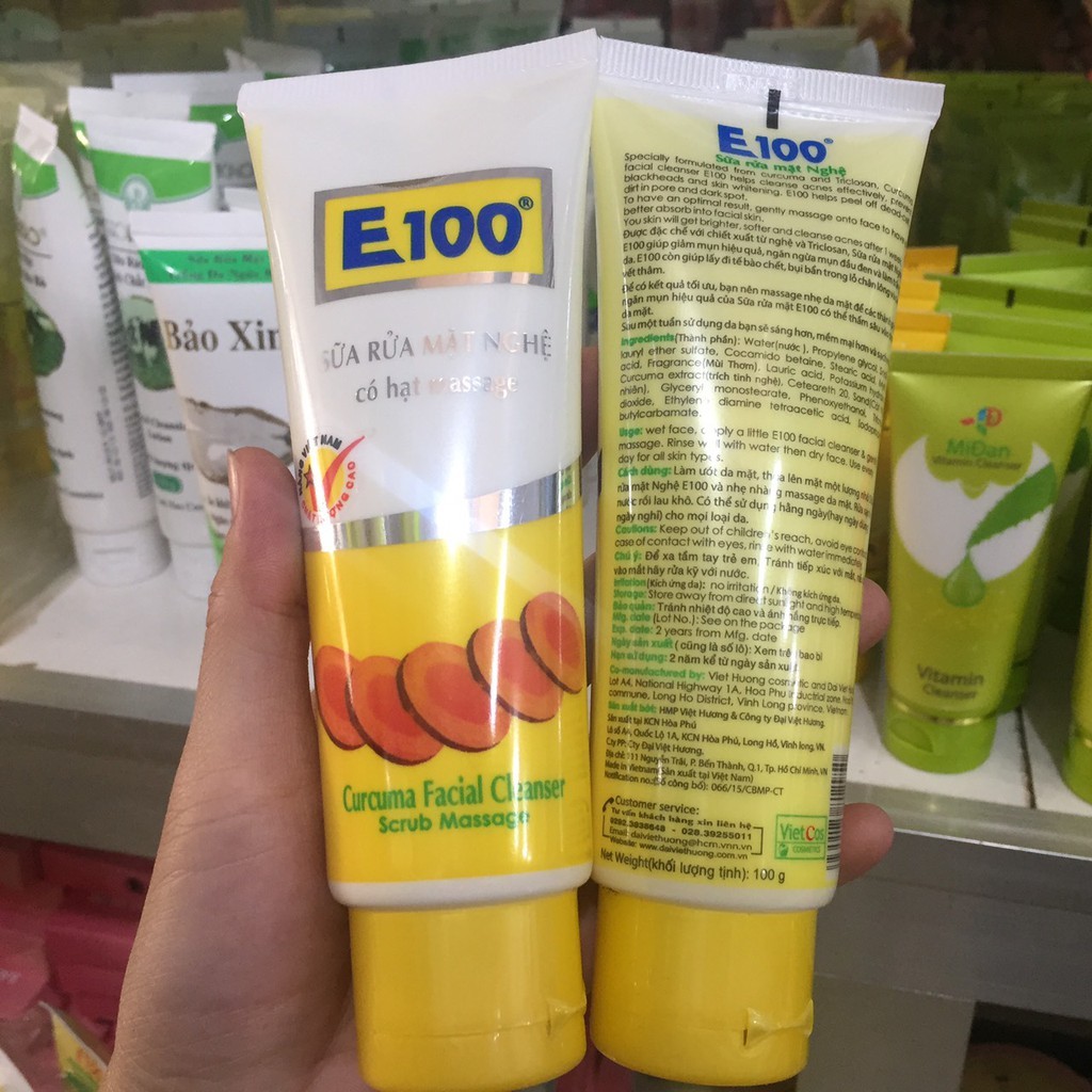 Sữa rửa mặt nghệ có hạt massage E100 100g | Shopee Việt Nam