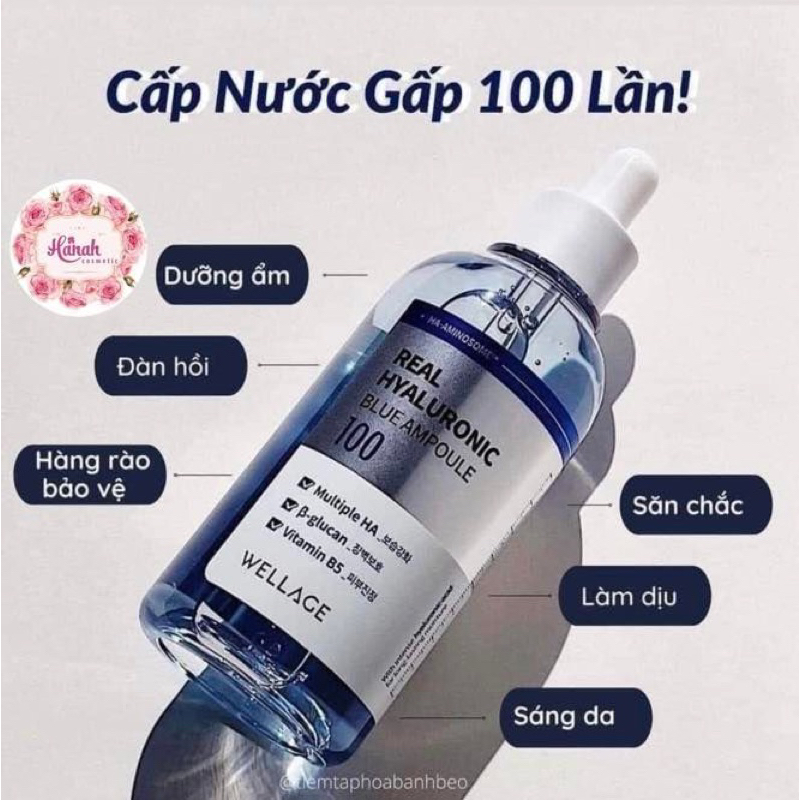 SERUM WELLACE REAL HYALURONIC BLUE AMPOULE 100 (NHẬP KHẨU) - 75ML ...