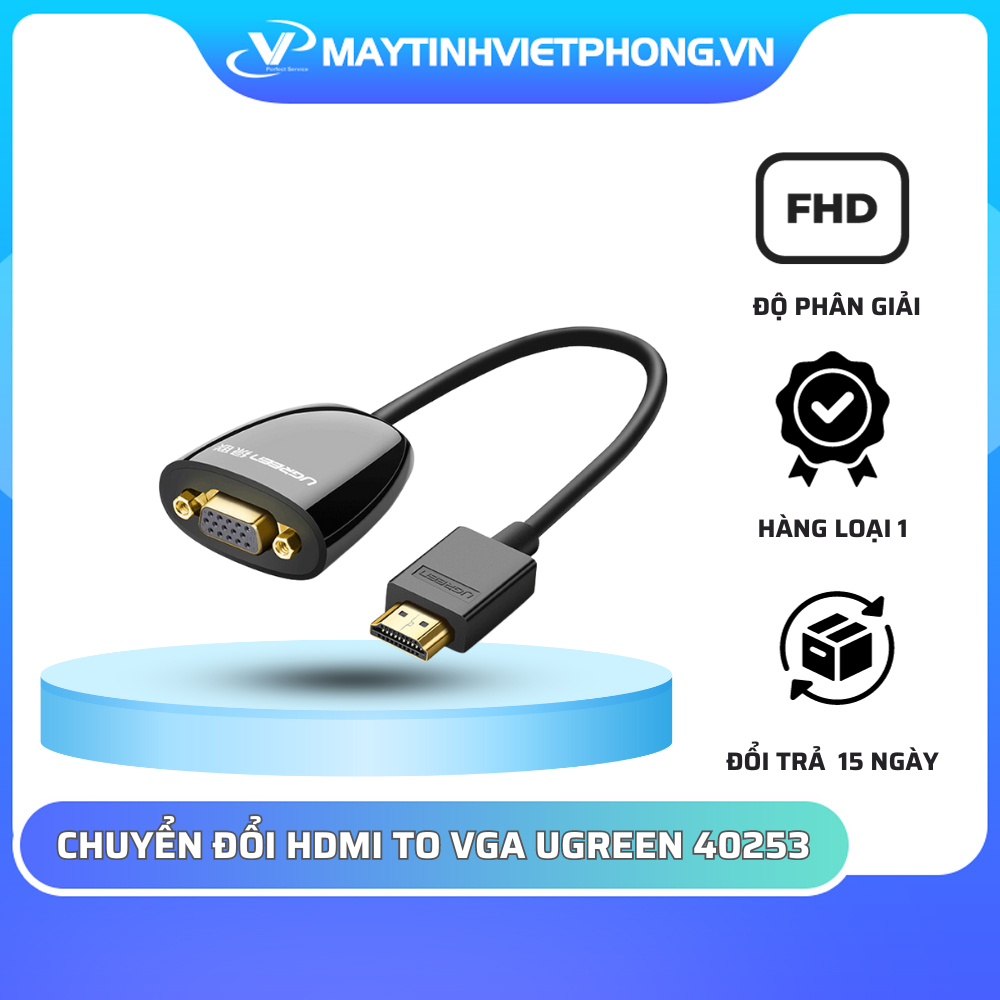 CÁP HDMI TO VGA UGREEN 40253 (KHÔNG HỖ TRỢ AUDIO) [ HÀNG FULL VAT ] | Shopee Việt Nam