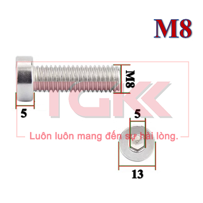Bulong LGC đầu trụ mỏng inox 304 M8 - DIN7984 | Shopee Việt Nam