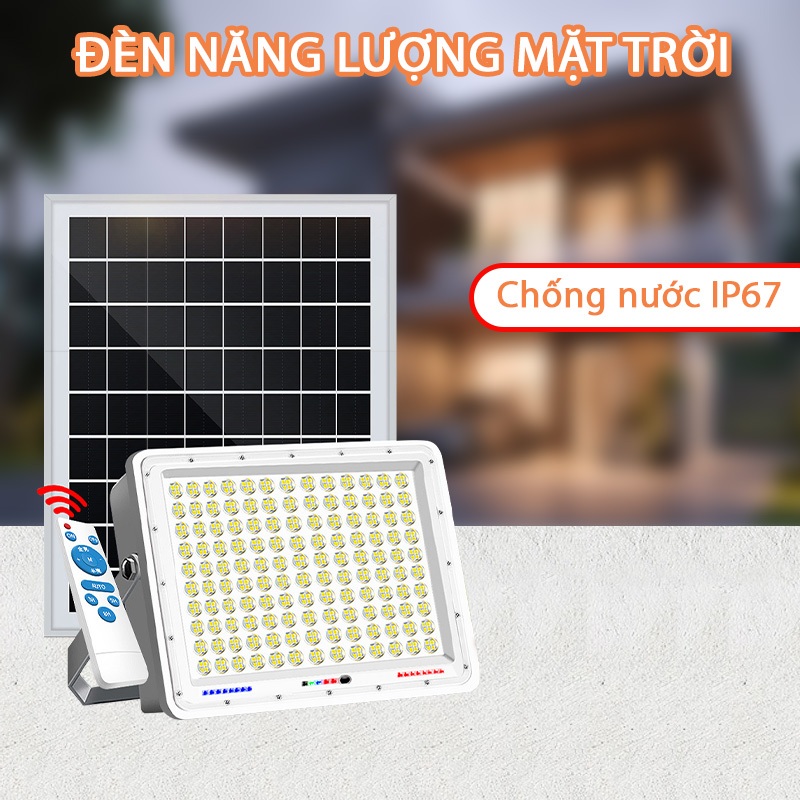 Đèn năng lượng mặt trời MaxTech 300w- Đèn pha bản mắt to 240 đèn, tấm quang điện silicon đa tinh ...