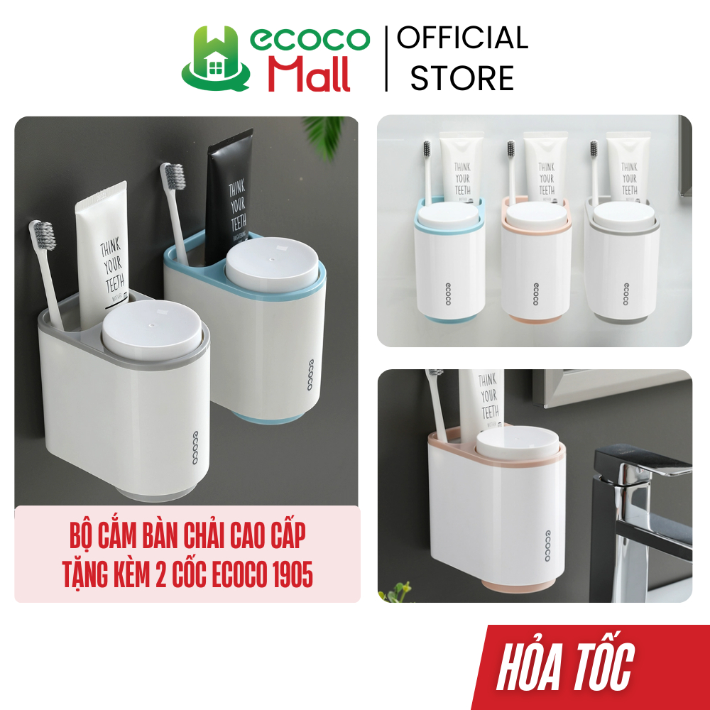 Bộ cắm bàn chải ECOCO cao cấp. Tặng kèm 2 cốc 1905 | Shopee Việt Nam