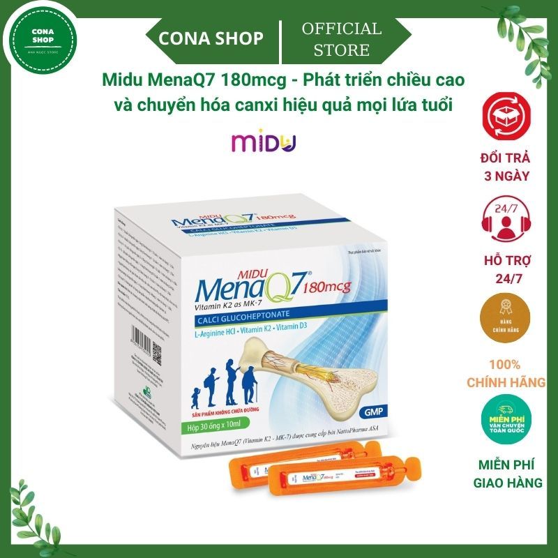 Midu MenaQ7 180mcg - Phát triển chiều cao và chuyển hóa canxi hiệu quả ...