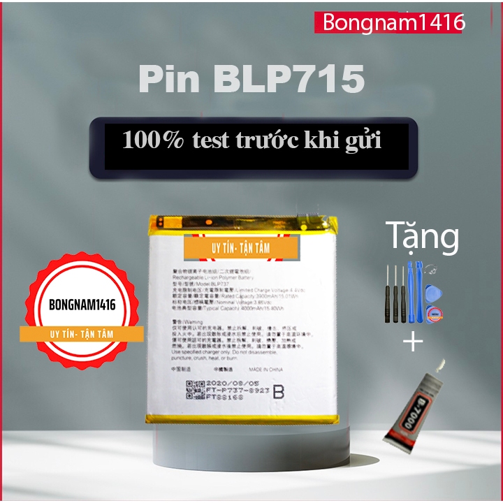 Pin Oppo BLP715 / Oppo K3 / Reno 2F / Reno 2Z tặng kèm bộ sửa và keo ...