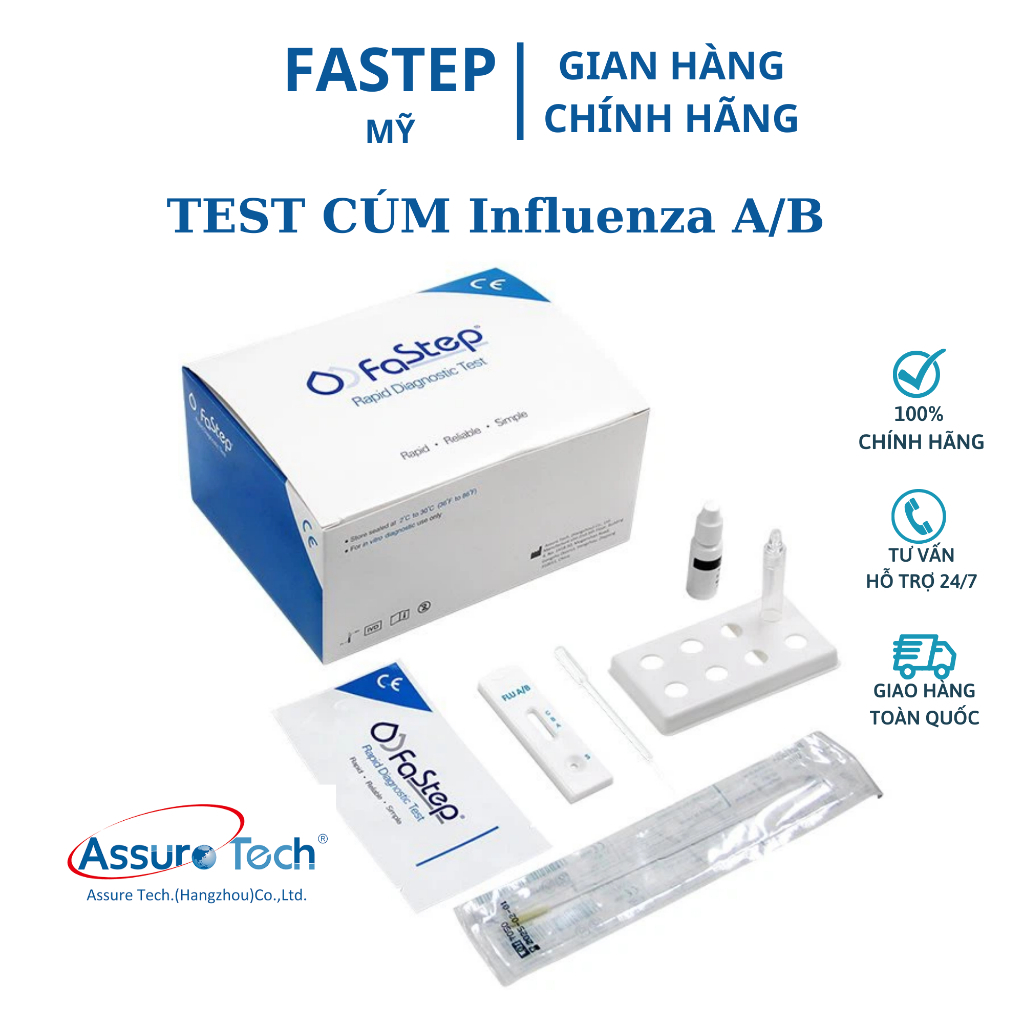 [FULL HỘP] Test nhanh vi-rút cúm A/B influenza – Fastep (USA) (H/20T ...