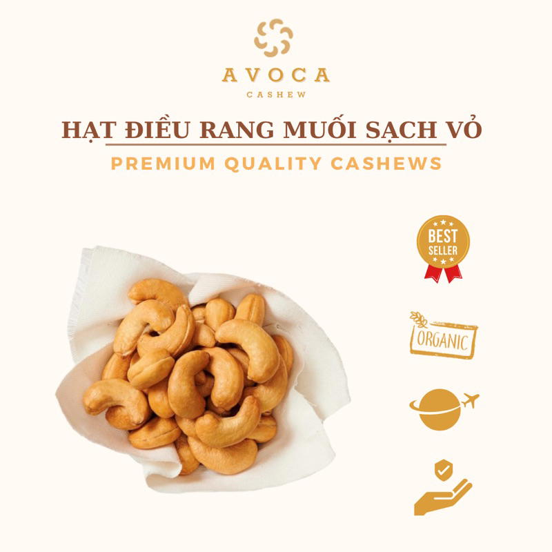 500GRAM HẠT ĐIỀU RANG MUỐI SẠCH VỎ LOẠI A AVOCA | Shopee Việt Nam