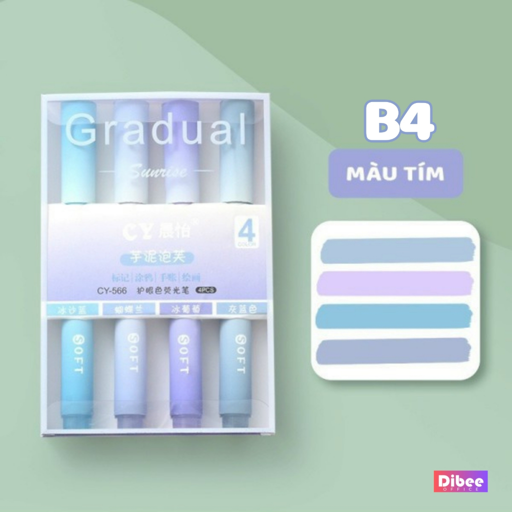 Bút đánh dấu highlight DiBee, bộ bút, set bút highlight màu pastel ...