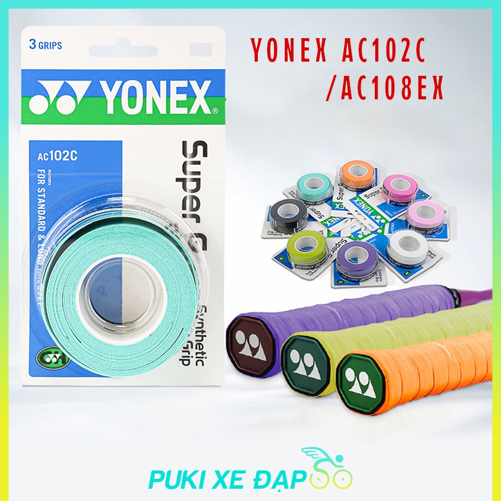 Quấn Cán Vợt Cầu Lông Yonex AC102C, AC108EX thấm mồ hôi thoáng khí chống trơn trượt chống sốc ...