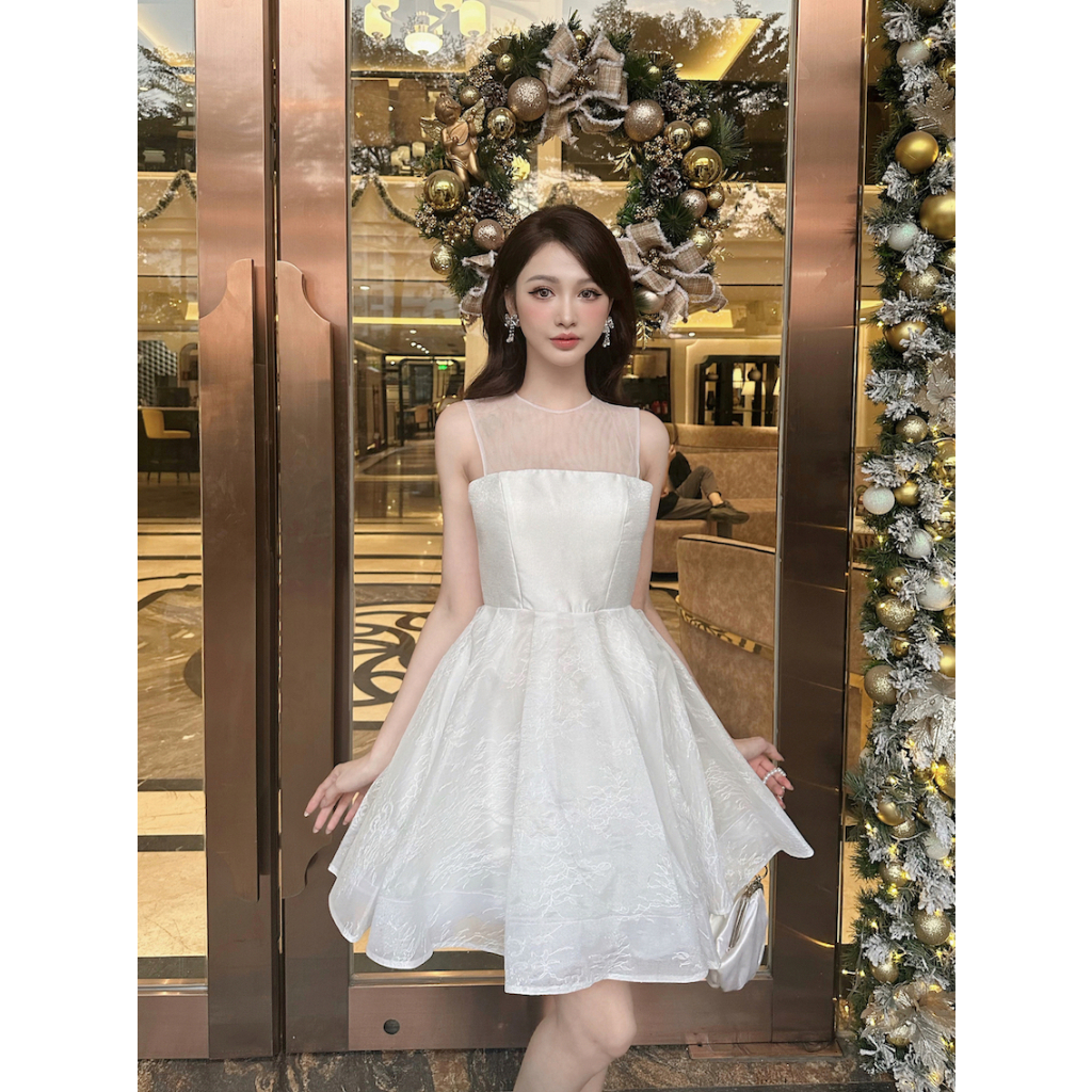 Somee studio Aliénor dress Váy ren ép bồng xoè công chúa | Shopee Việt Nam