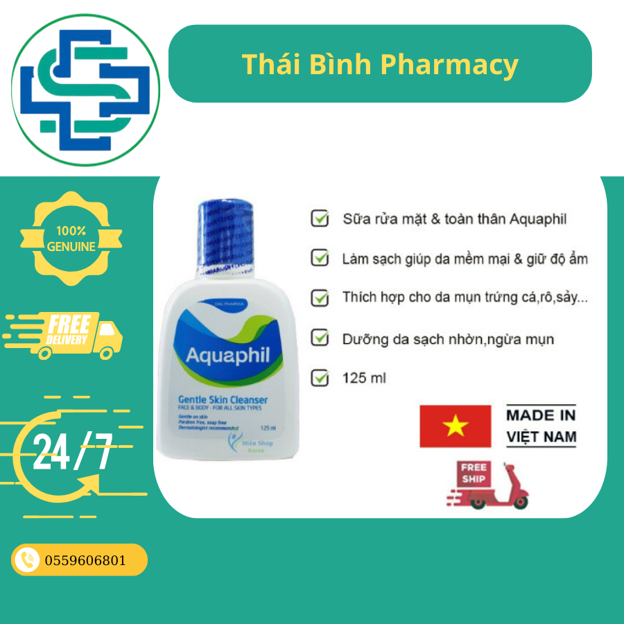 Sữa rửa mặt và toàn thân Aquaphil thích hợp dùng cho da bị mụn trứng cá ...
