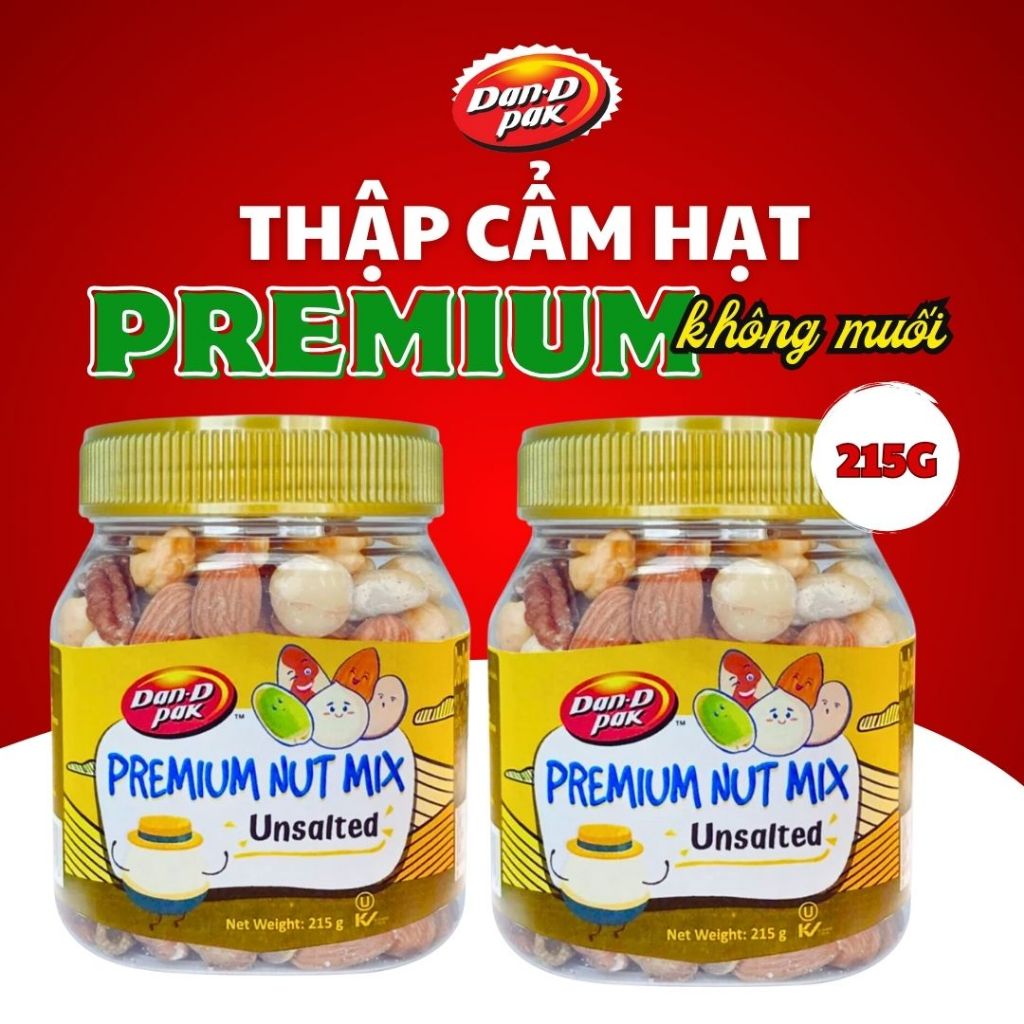 Thùng Hạt Thập Cẩm Premium Không Muối 215g X 12 hũ, 560g x 10 hũ Dan D Pak | Shopee Việt Nam