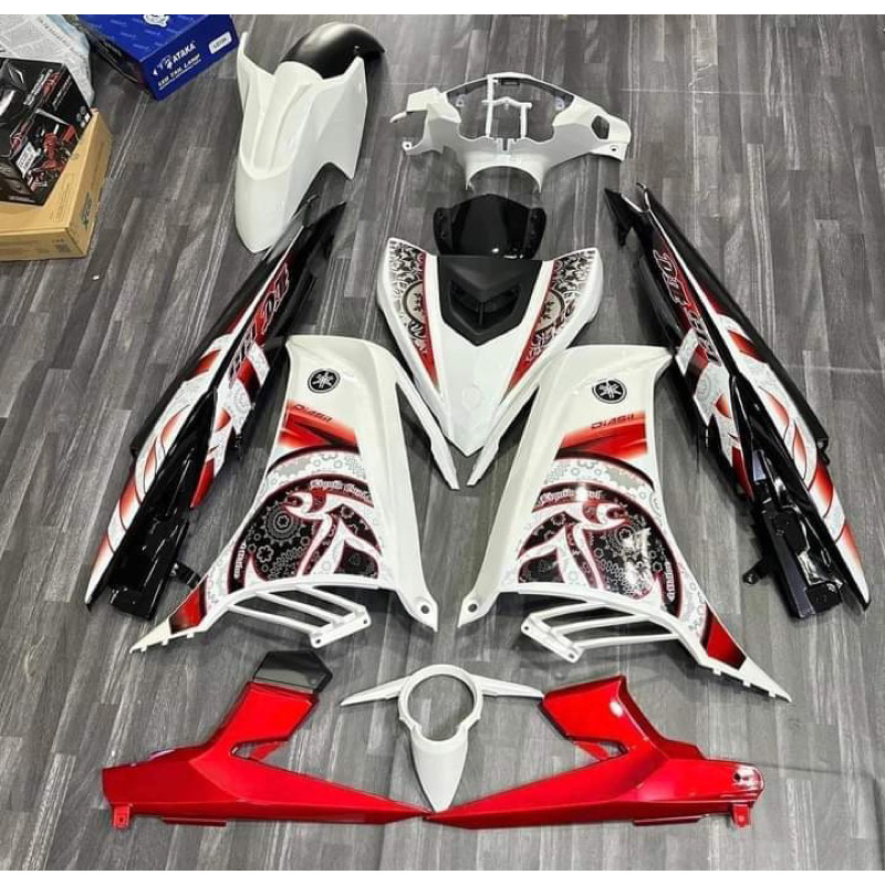 Dàn áo Exciterciter 135 tem Lc135 trắng đỏ đen | Shopee Việt Nam