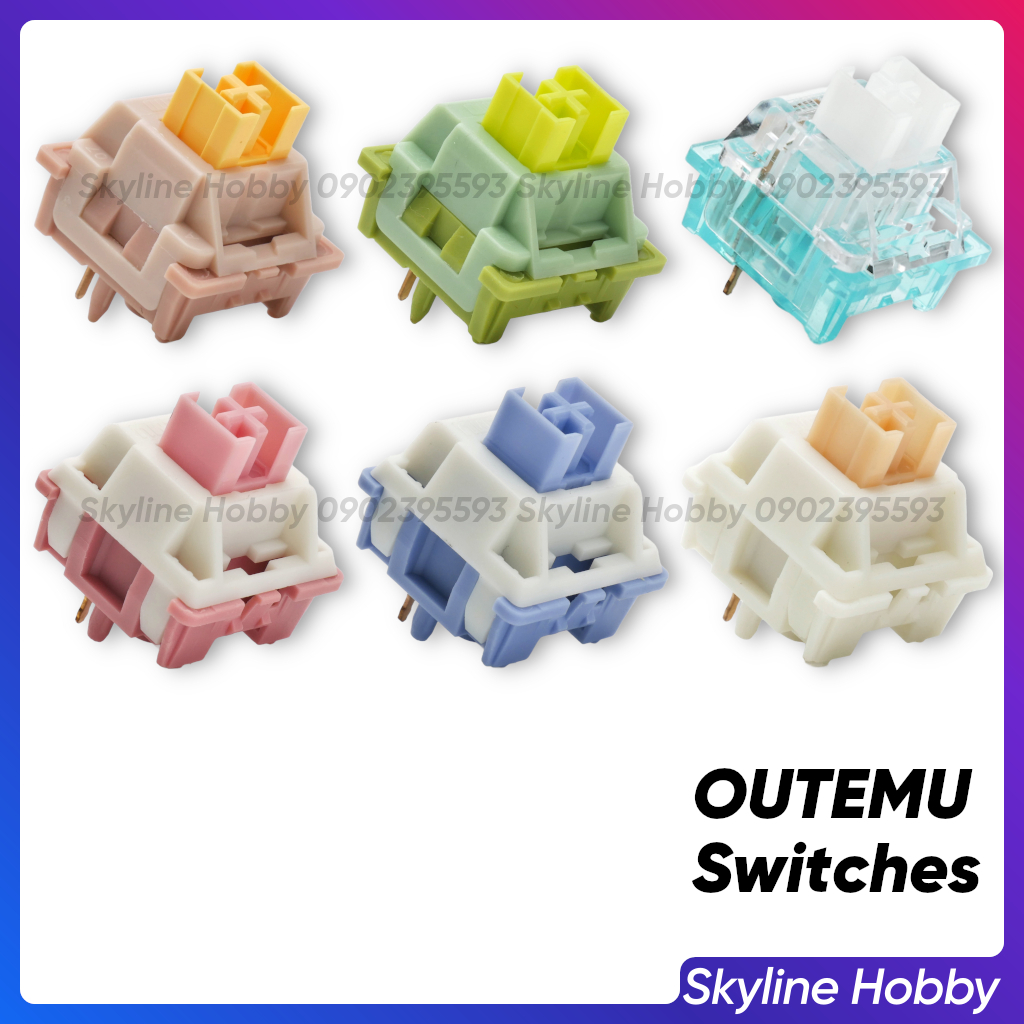 Switch bàn phím cơ Outemu - Silent Peach V2, Silent Lime V2, Silent Ocean, Cream Blue, Pink ...
