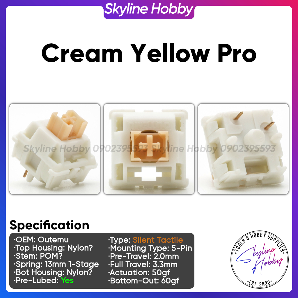 Switch bàn phím cơ Outemu - Silent Peach V2, Silent Lime V2, Silent Ocean, Cream Blue, Pink ...