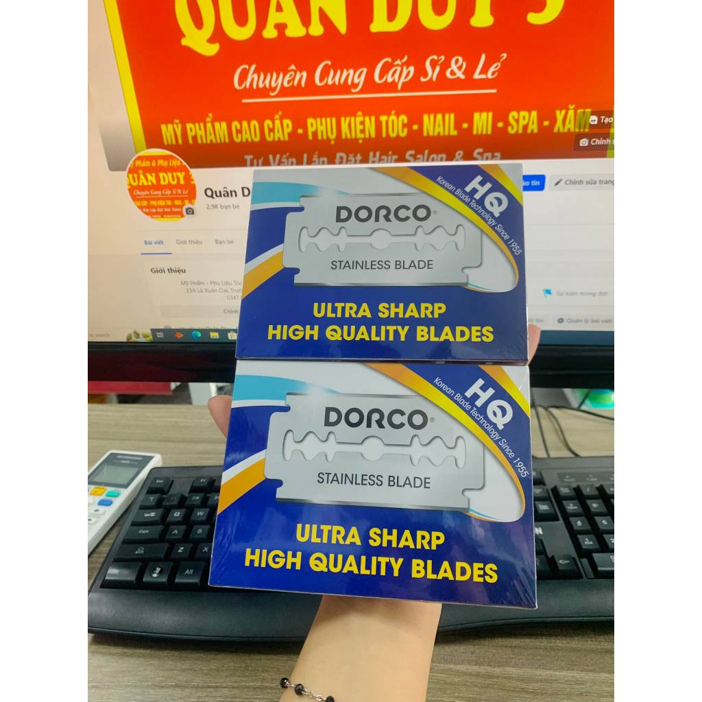 Dao lam Dorco HQ xanh hộp 100 lưỡi | Shopee Việt Nam